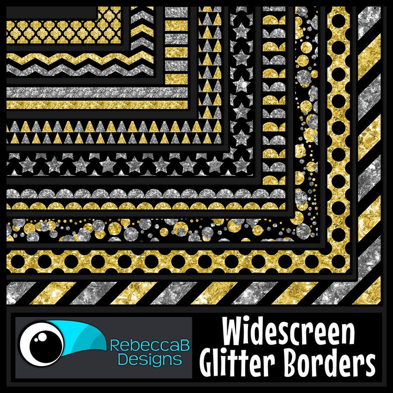 Widescreen 16:9 Glitter Borders - Google Slides™ and Powerpoint ...