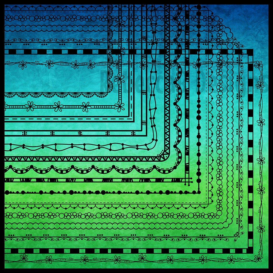 Widescreen 16:9 Doodle Borders Clip Art Set 1 - Google Slides™ and ...