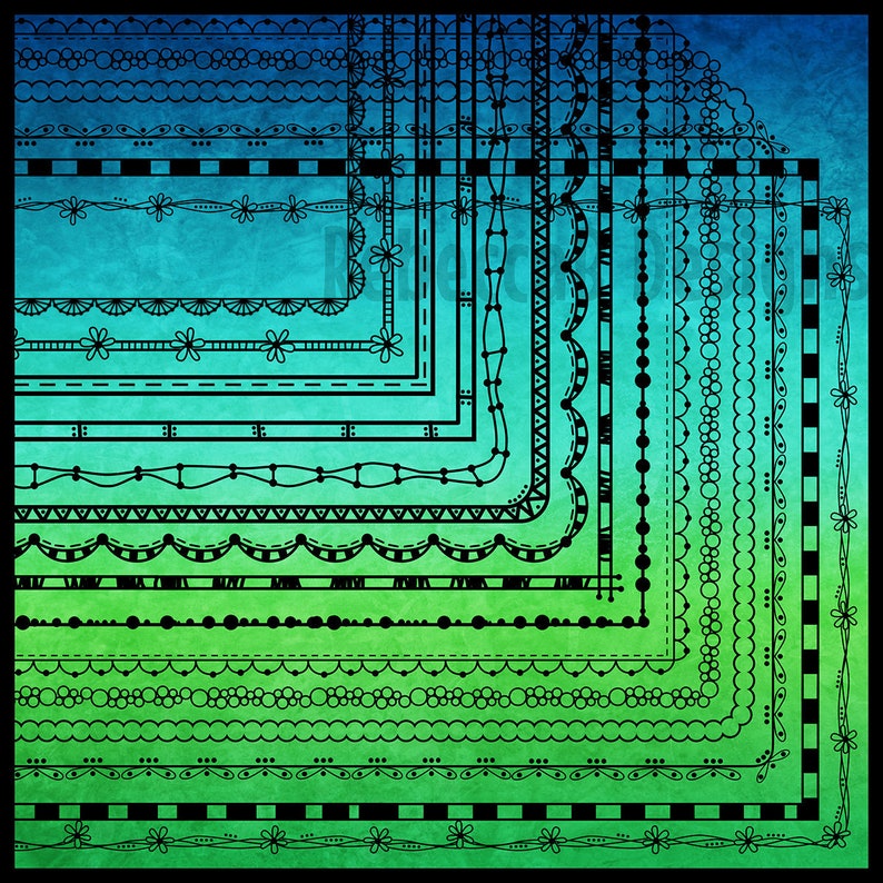 Widescreen 16:9 Doodle Borders Clip Art Set 1 - Google Slides™ and ...
