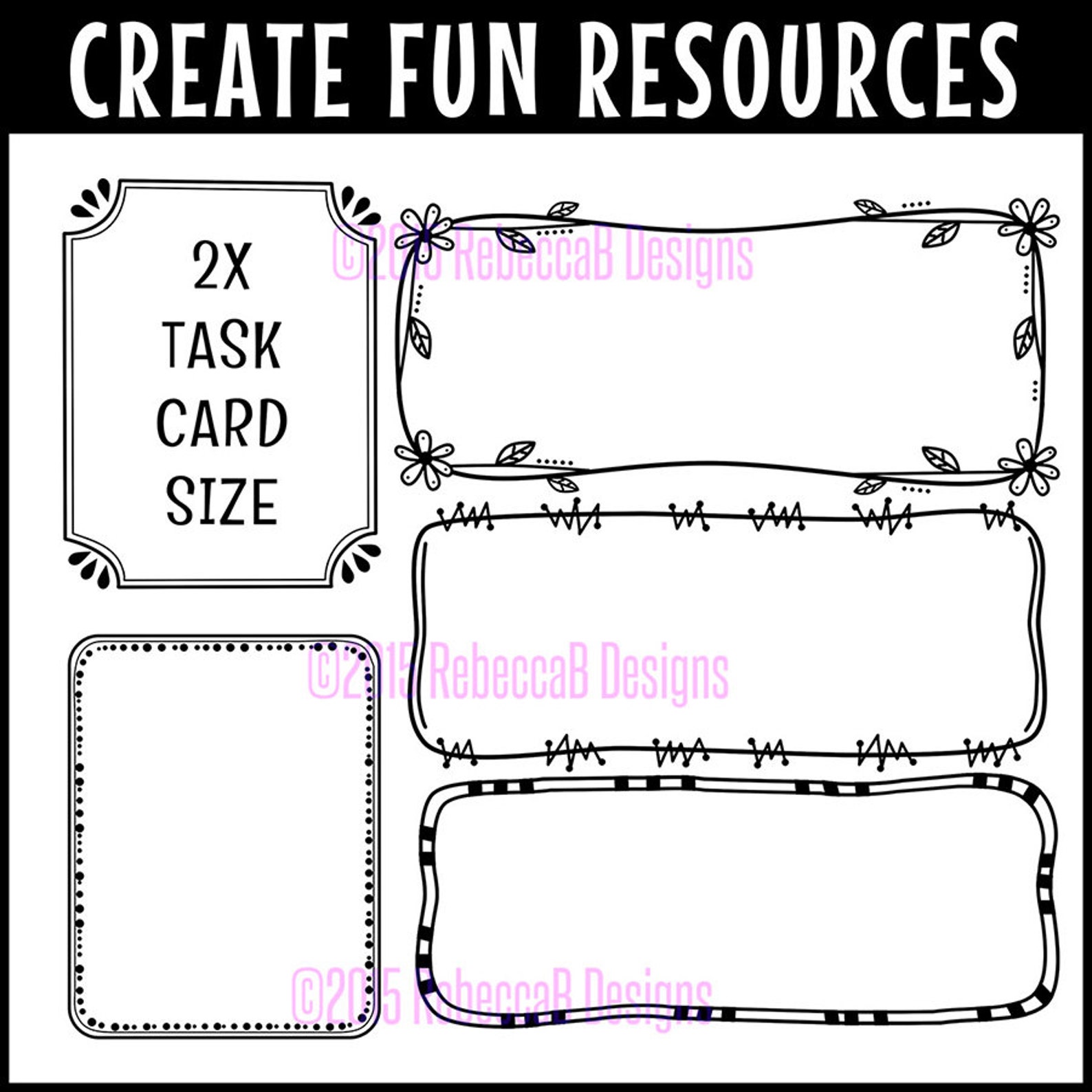 Text Box Border Frames Clip Art Set 2, Text Box Frames, Border Frames ...