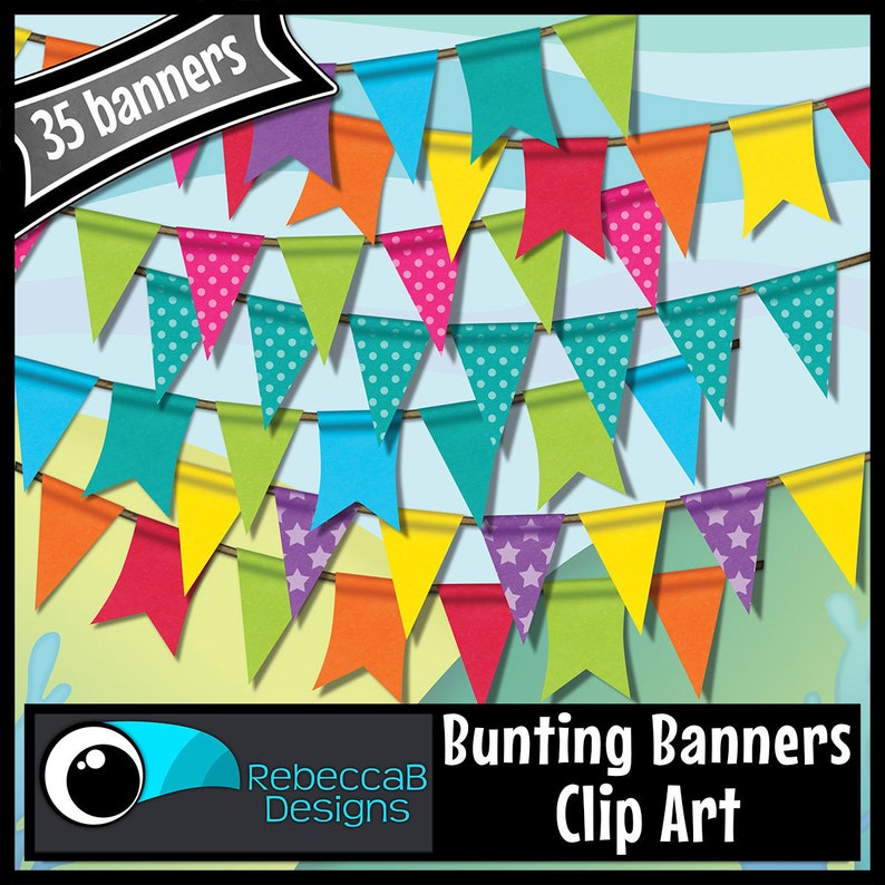 Bunting Pennant Banners Clip Art Bunting Clipart Pennant | Etsy