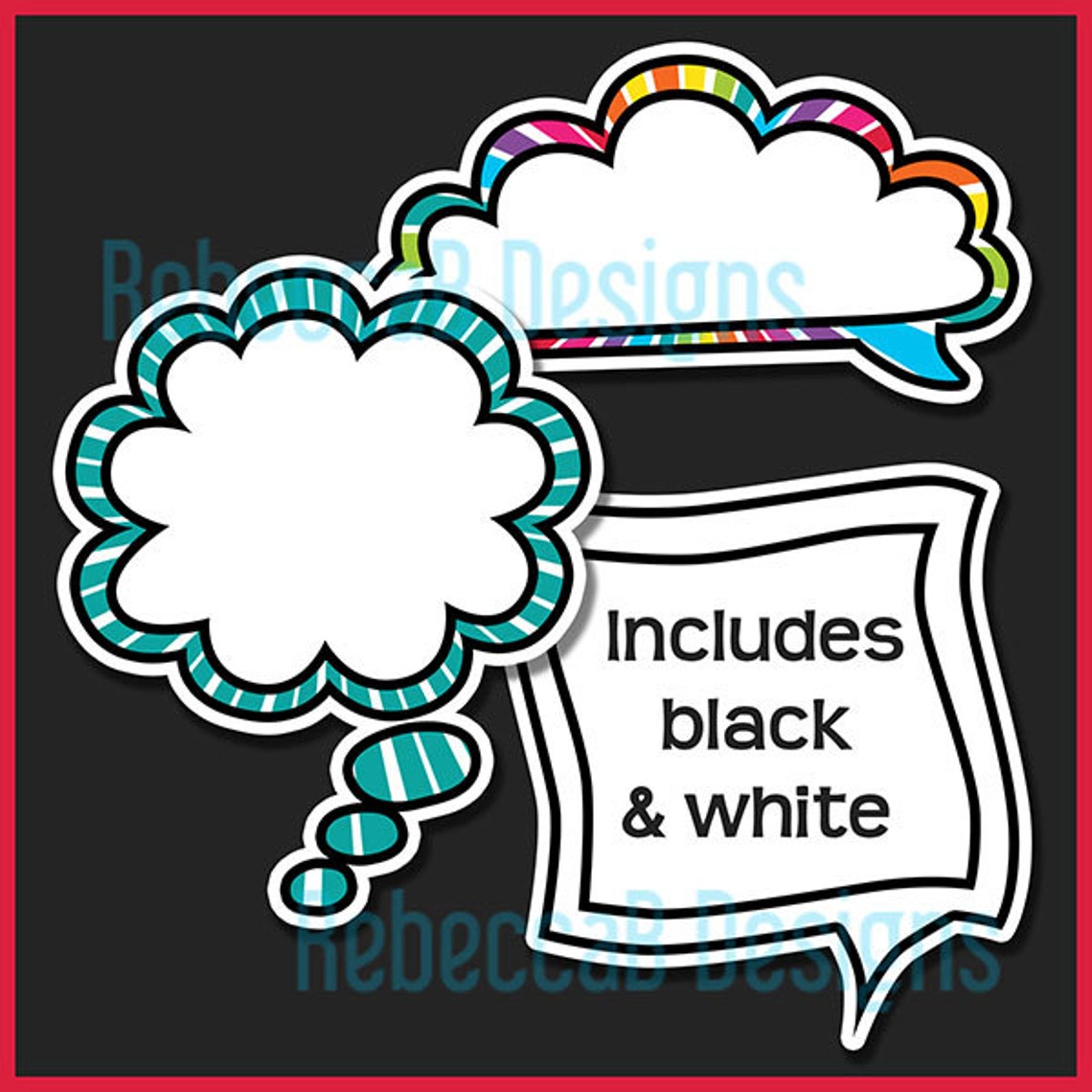 Speech Bubbles Clip Art, Text Box Frames Clip Art, Speech Bubbles ...