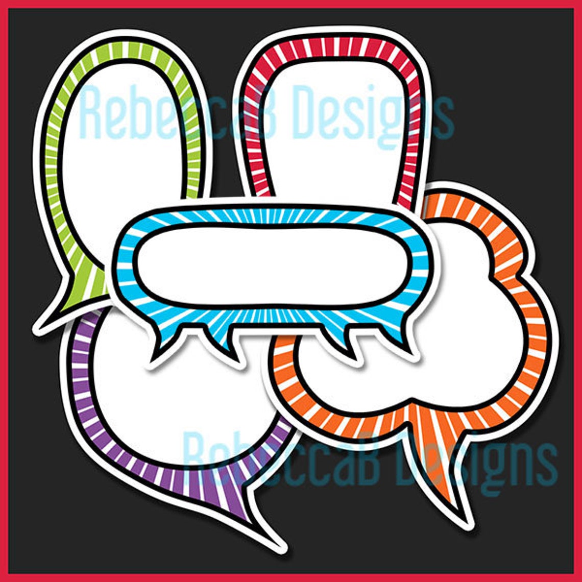 Speech Bubbles Clip Art, Text Box Frames Clip Art, Speech Bubbles ...