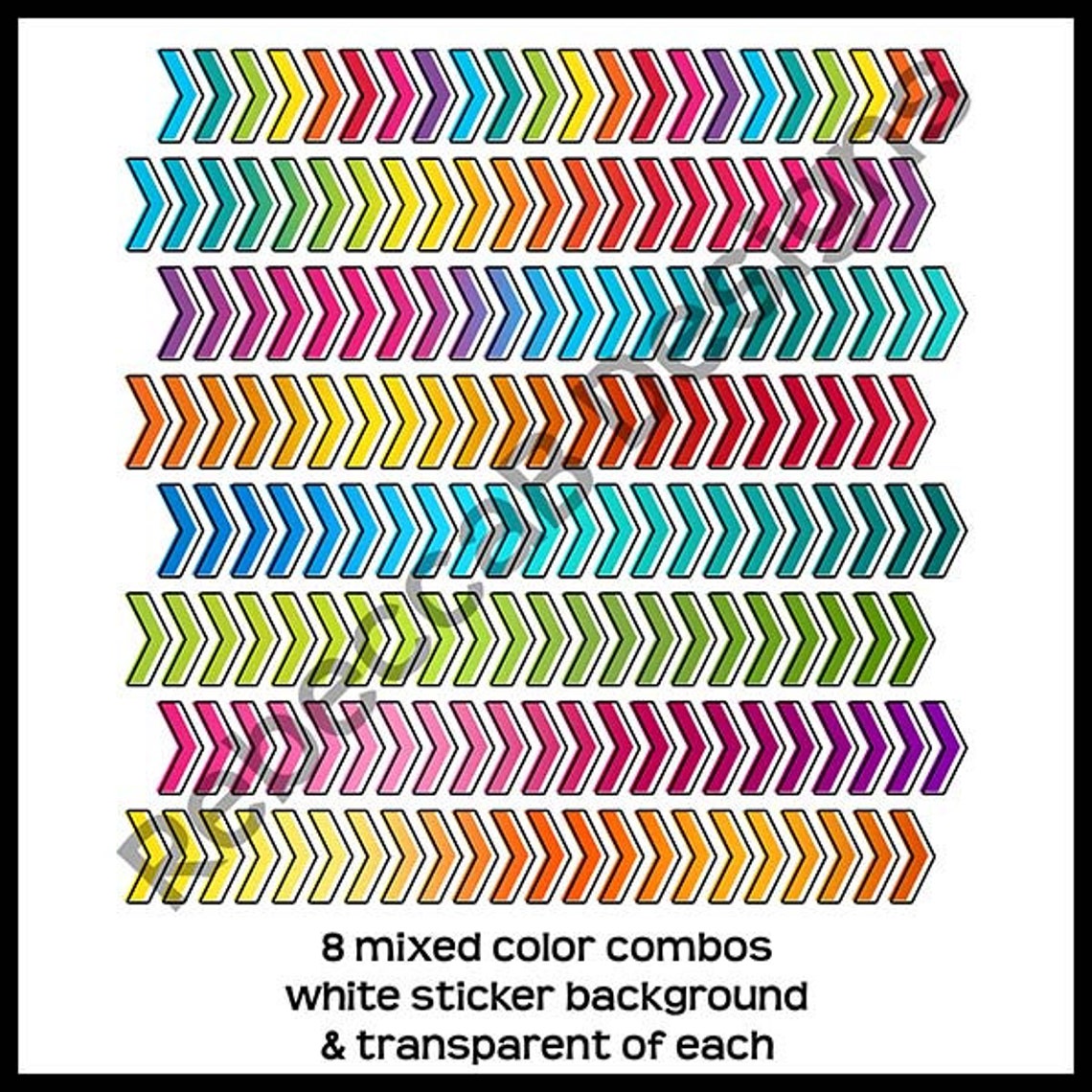 Chevron Page Dividers Clip Art, Arrows Clip Art, Patterned Colored ...