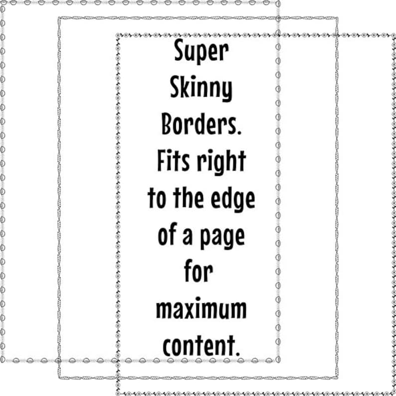 Super Skinny Borders Clip Art Set 2, Border Frames Clip Art, Super ...