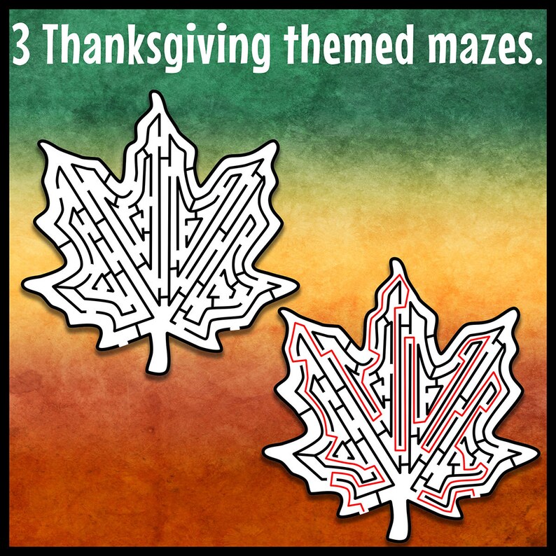 Thanksgiving Maze Clip Art Set 1, Thanksgiving Clip Art, Mazes With ...