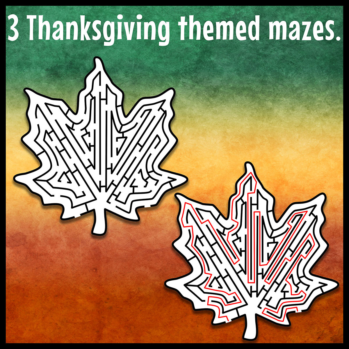 Thanksgiving Maze Clip Art Set 1, Thanksgiving Clip Art, Mazes With ...