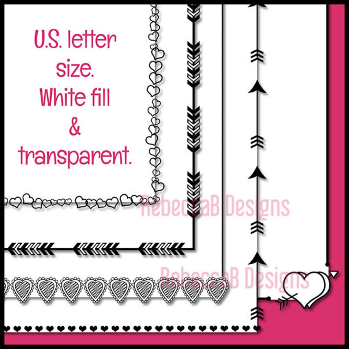 Valentine's Day Borders Clip Art, Valentine's Day Border Frames ...