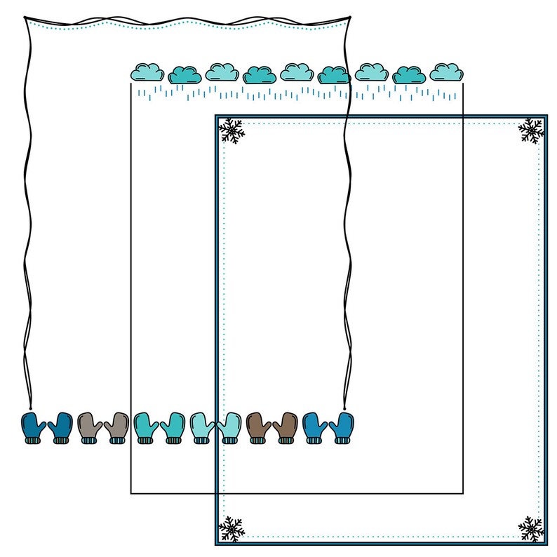 Winter Colored Borders Clip Art, Winter Border Frames, Winter Clip Art ...