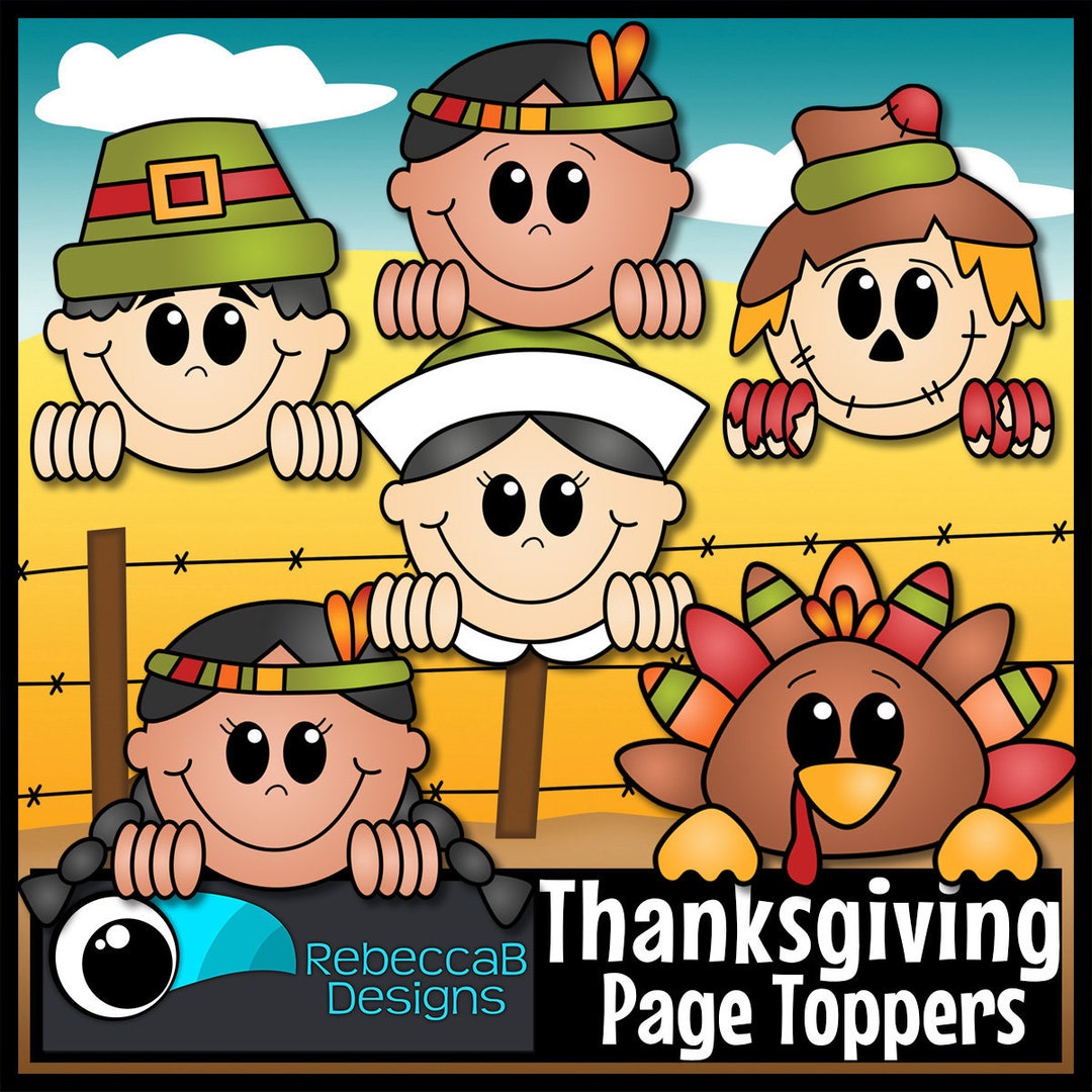 Clip Art de Acción de Gracias Page Toppers, Clip Art de Acción de ...