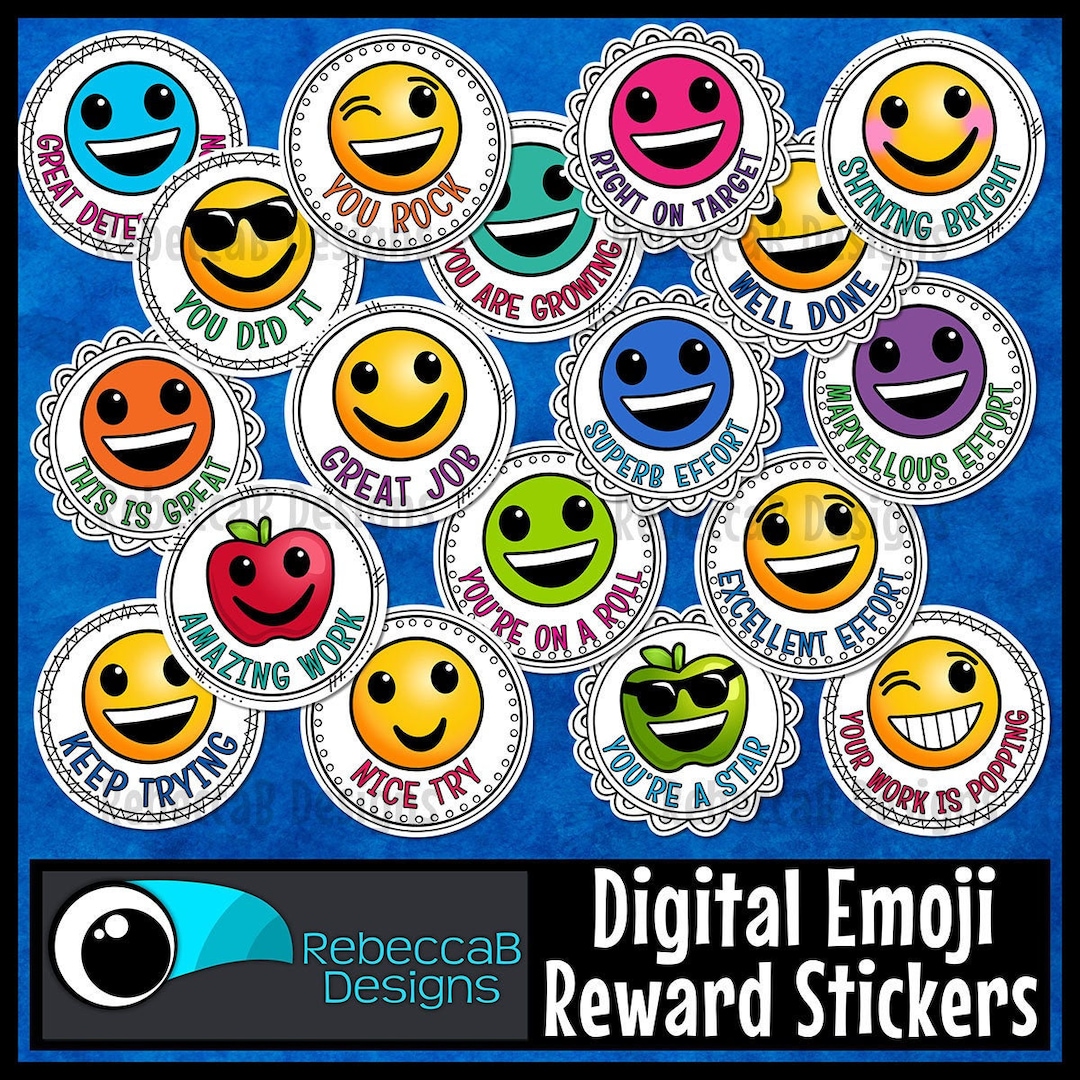 Digital Emoji Reward Stickers, Teacher Stickers, Digital Stickers ...