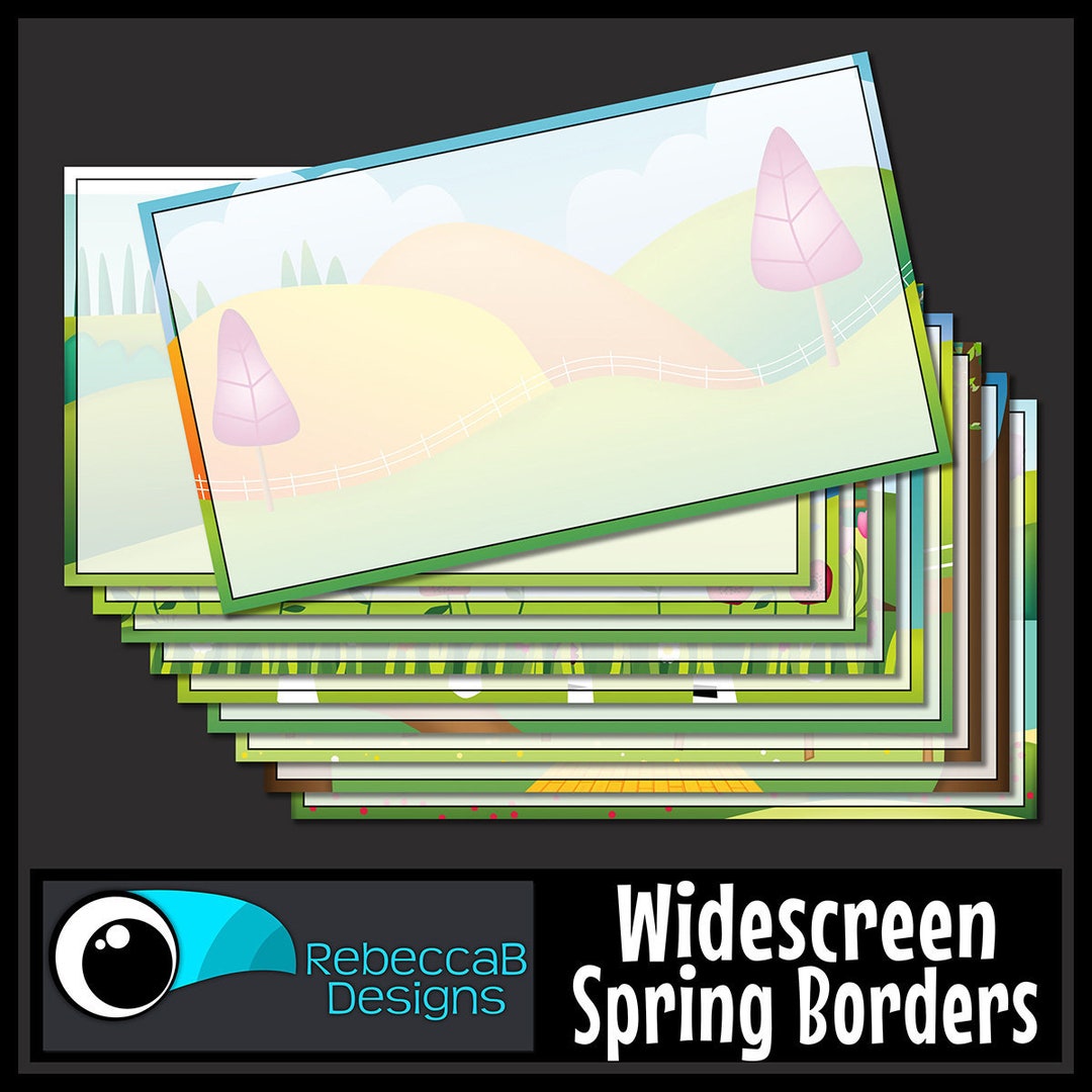 Widescreen Spring Border 16:9 Backgrounds - Google Slides™ and ...