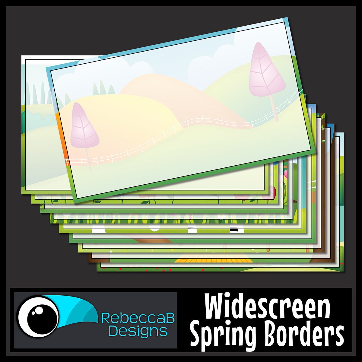 Widescreen Spring Border 16:9 Backgrounds - Google Slides™ and ...