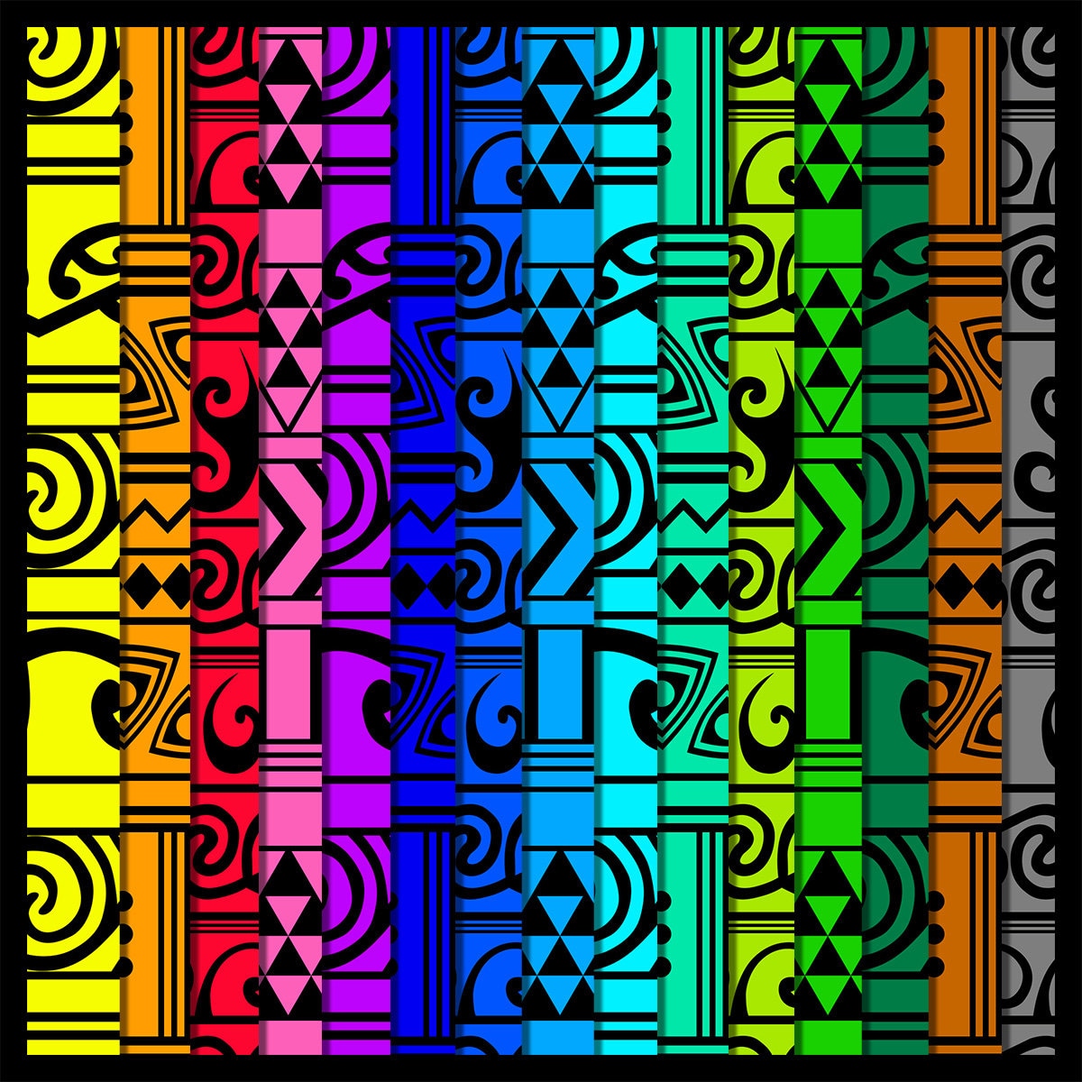 Maori Backgrounds Clip Art Set 2, Digital Paper Maori Patterns, Maori ...