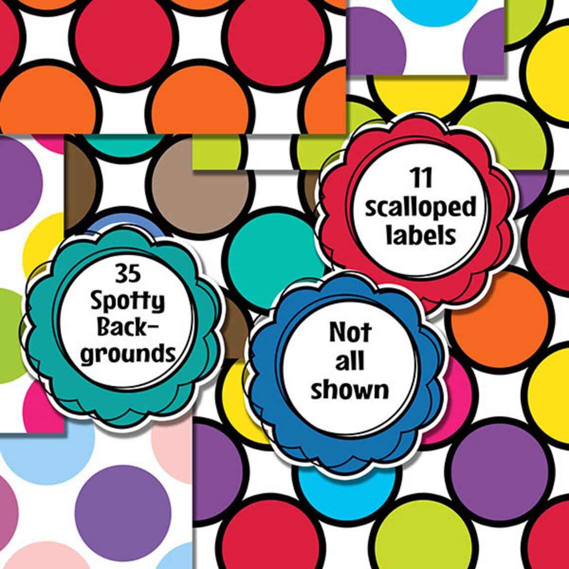 Spots Clip Art Seller's Kit, Digital Clip Art Kit, Text Box Frames ...