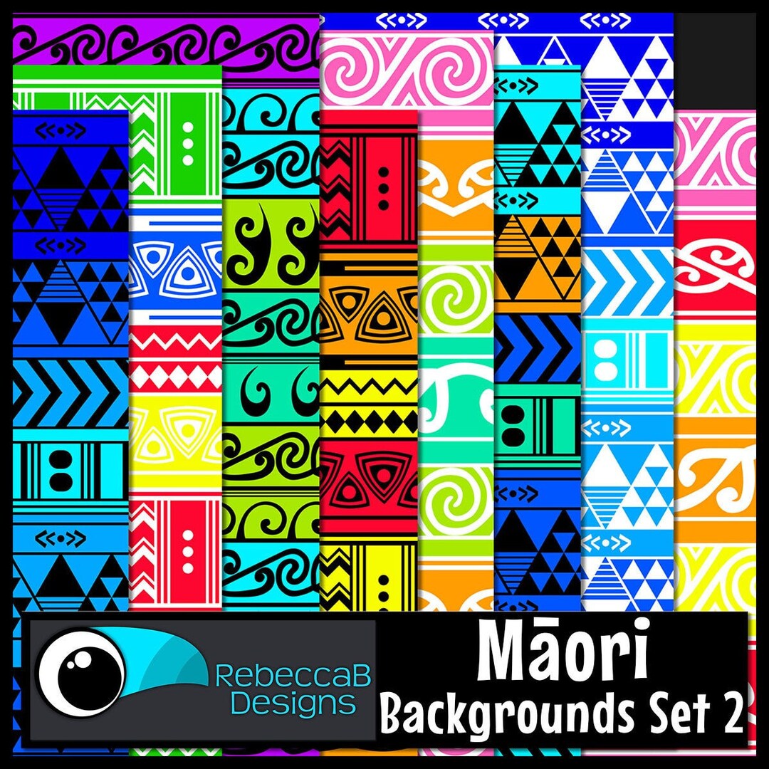 Maori Backgrounds Clip Art Set 2, Digital Paper Maori Patterns, Maori ...