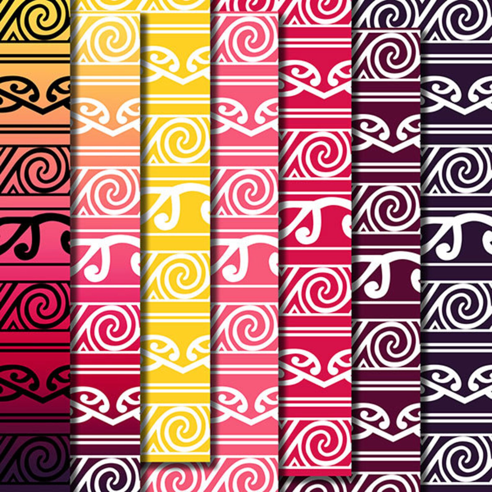 Maori Backgrounds Clip Art Set 1, Digital Paper Maori Patterns, Maori ...