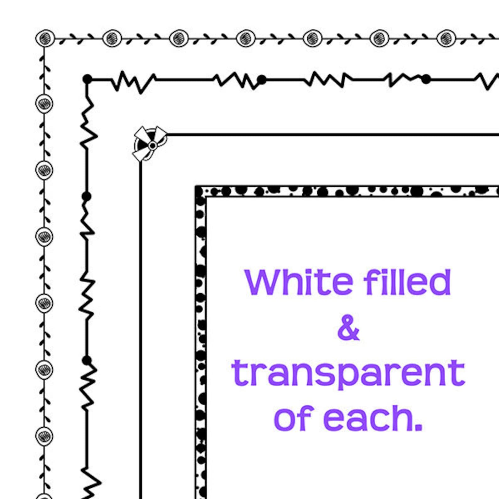 Skinny Edge Borders Clip Art Set 2, Skinny Borders, Black Line Borders ...