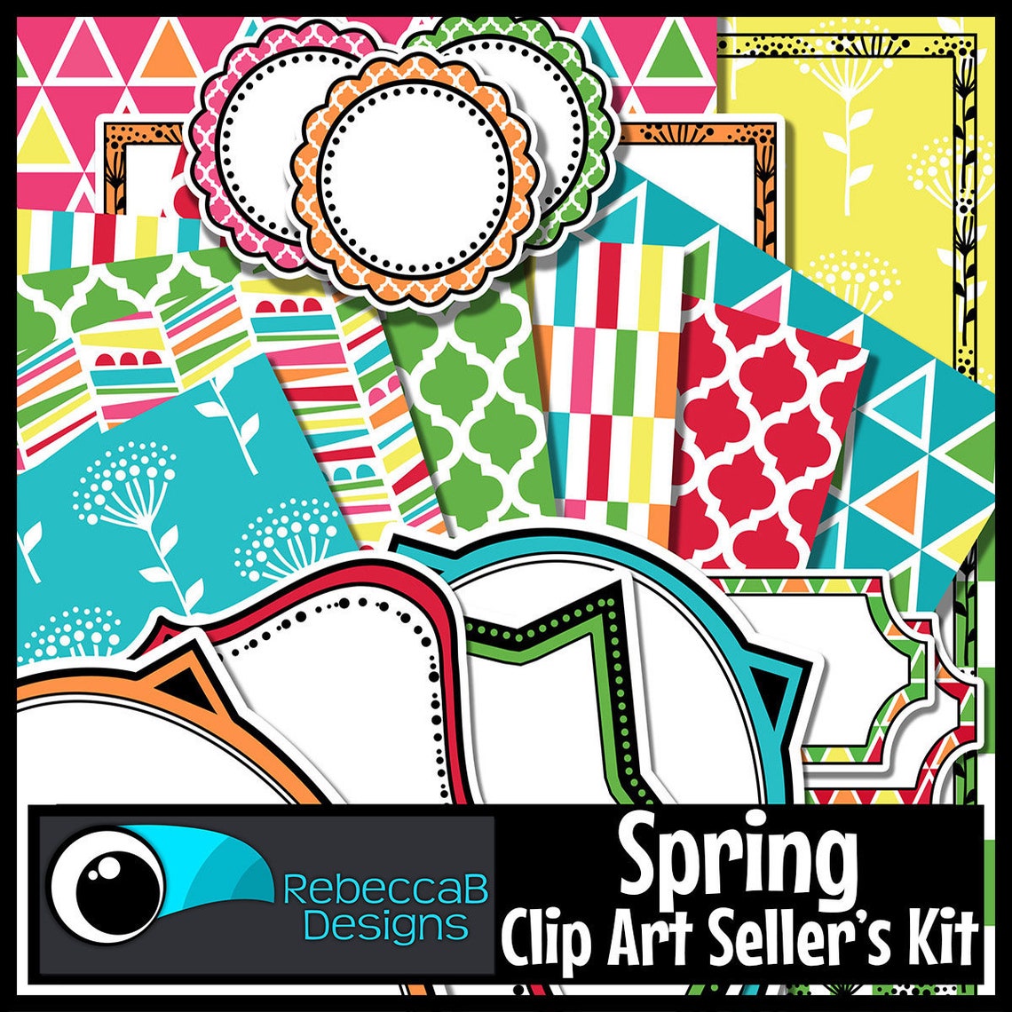 Spring Season Clip Art Seller's Kit, Spring Digital Kit, Spring Clip ...