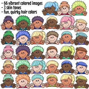 Kids Finger Counting 0-10 Hands Clip Art, Kids Faces Clip Art, Finger ...