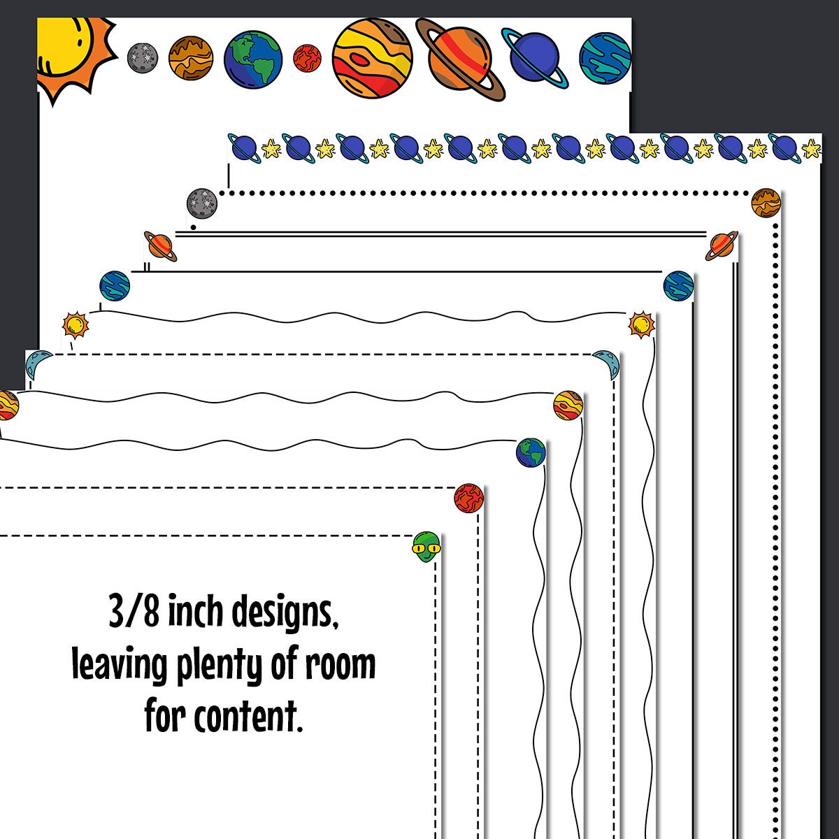 Outer Space Colored Borders Clip Art, Space Exploration Clip Art, Outer ...