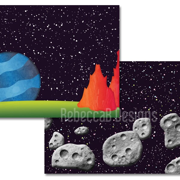 Space Background Scenes Clip Art Science Fiction Clip Art | Etsy