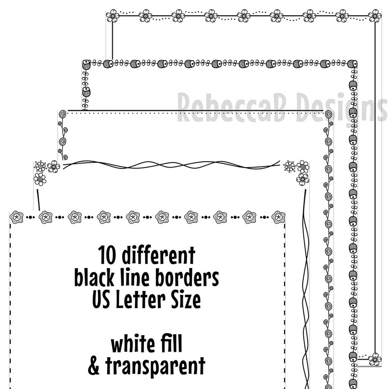Spring Season Doodle Borders Clip Art, Spring Border Frames, Spring ...