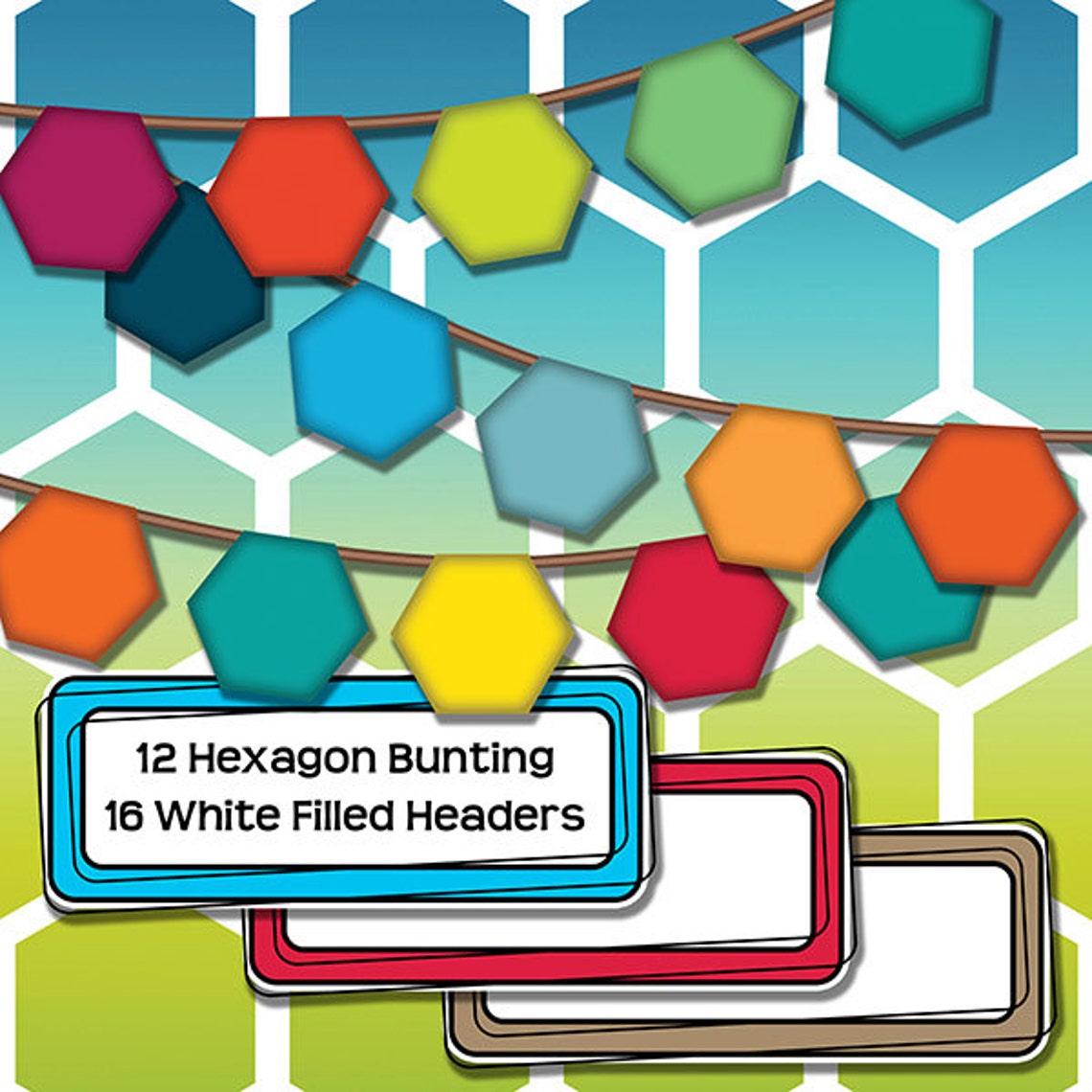 Hexagons Clip Art Seller's Kit Digital Clip Art Kit | Etsy