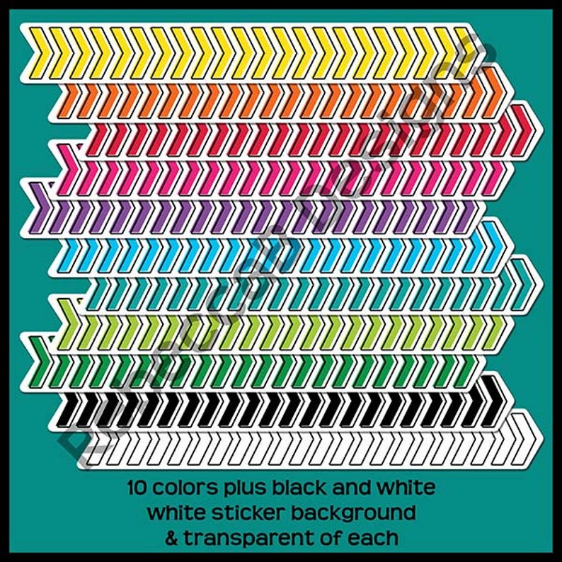 Chevron Page Dividers Clip Art, Arrows Clip Art, Patterned Colored ...