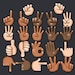 Finger Counting Hands Clip Art: Multicultural Skin Tones (PNG) - Etsy