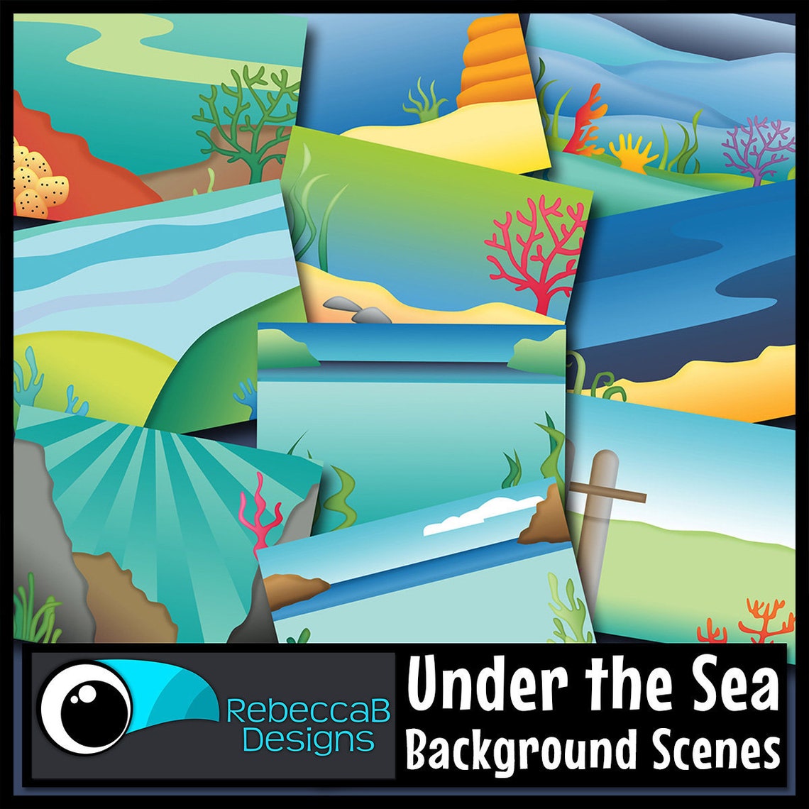 Under the Sea Background Scenes Clip Art, Ocean Clip Art, Landscape ...