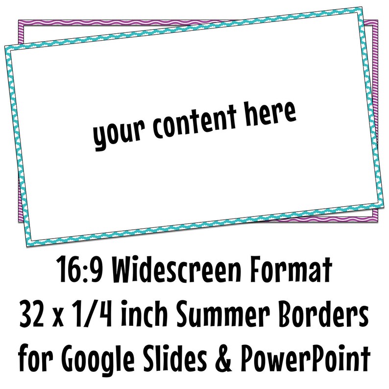 Widescreen 16:9 Summer Borders - Google Slides™ and Powerpoint™, Border ...