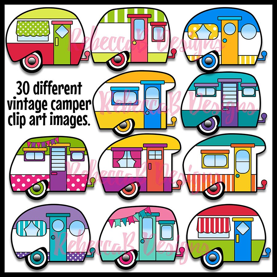 Vintage Camper Clip Art Camper Clipart Camper Graphics - Etsy