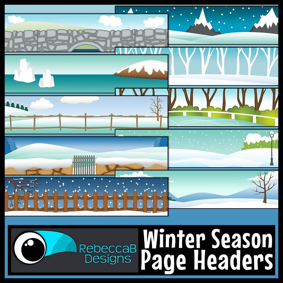 Season Page Headers Clip Art Bundle Seasonal Headers Clip - Etsy