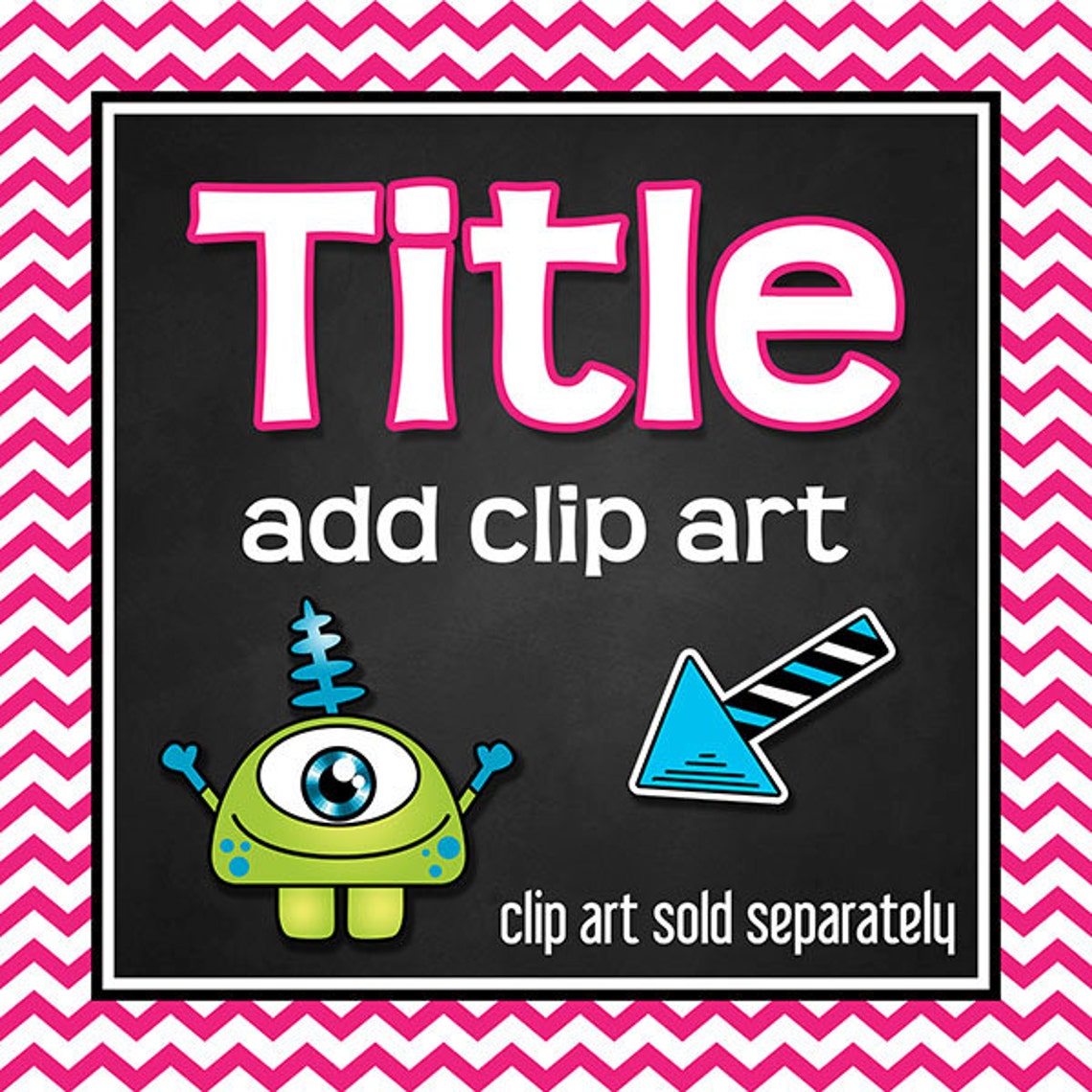 Chevron Chalkboard Border Frames Clip Art Chalkboard Digital - Etsy