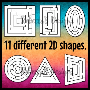 2D Shapes Maze Clip Art Set 1, Maze Clip Art, 2D Shapes, Mazes and ...