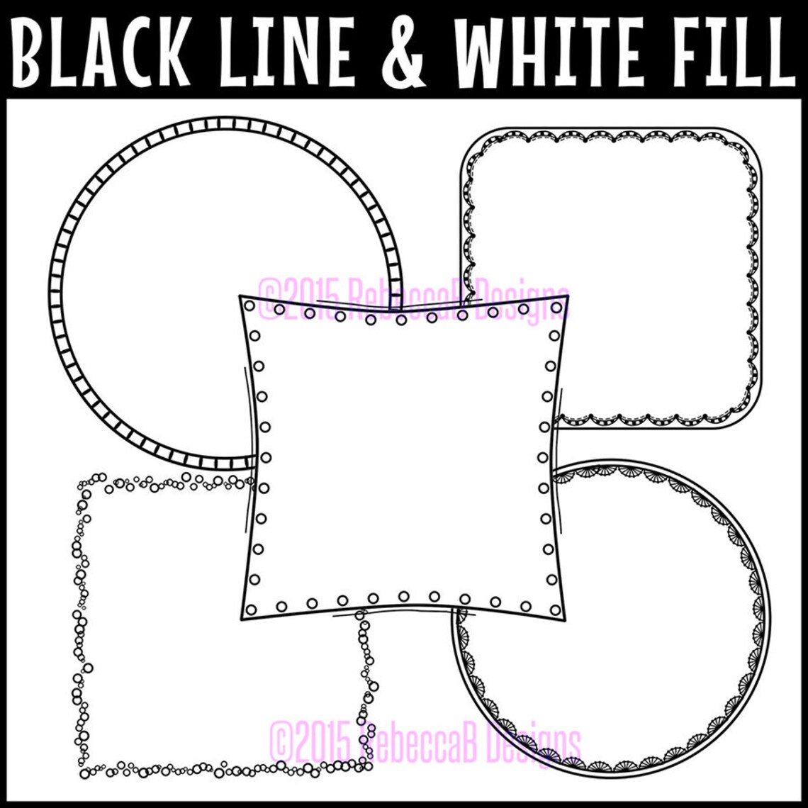 Text Box Border Frames Clip Art Set 2, Text Box Frames, Border Frames ...