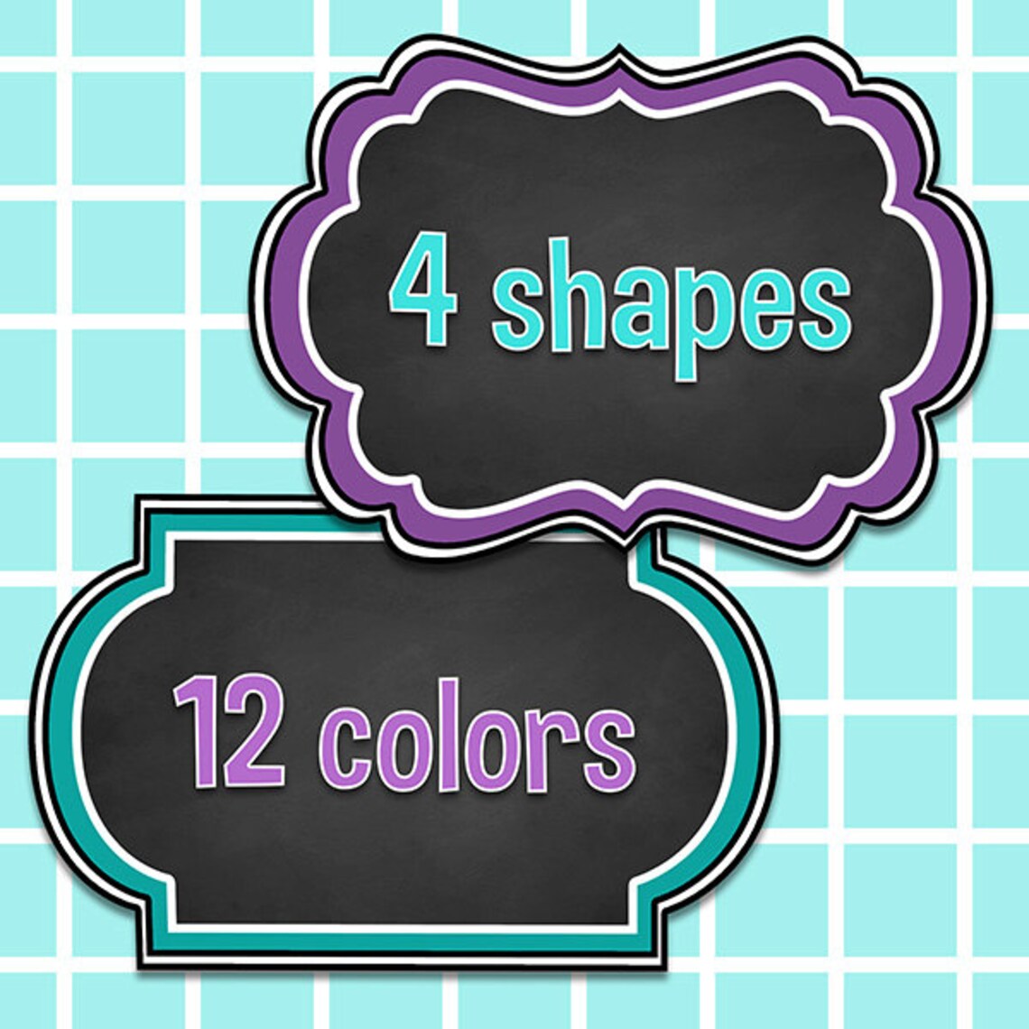 Chalkboard Border Frames Clip Art, Text Box Frames Clip Art, Chalkboard ...