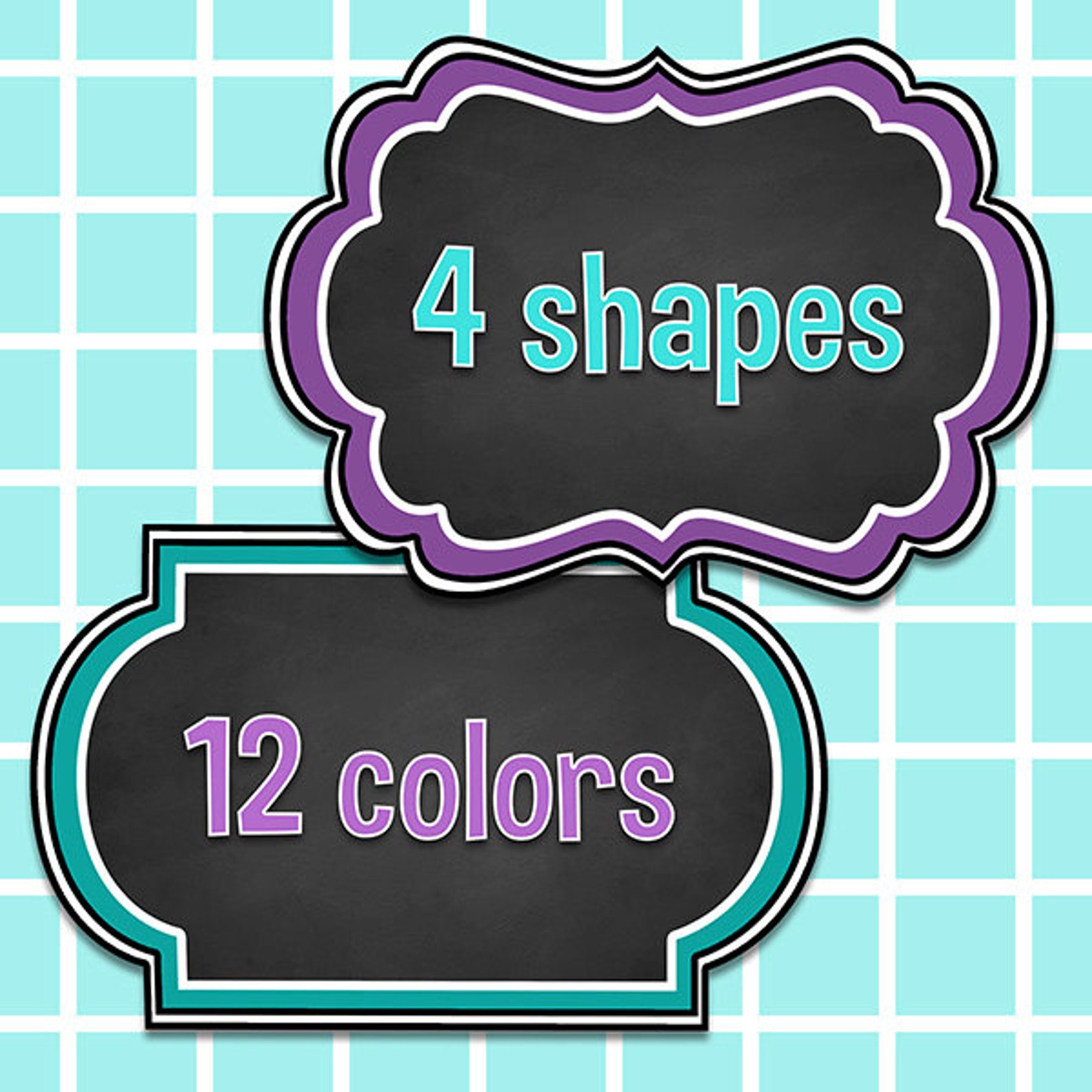Chalkboard Border Frames Clip Art, Text Box Frames Clip Art, Chalkboard ...
