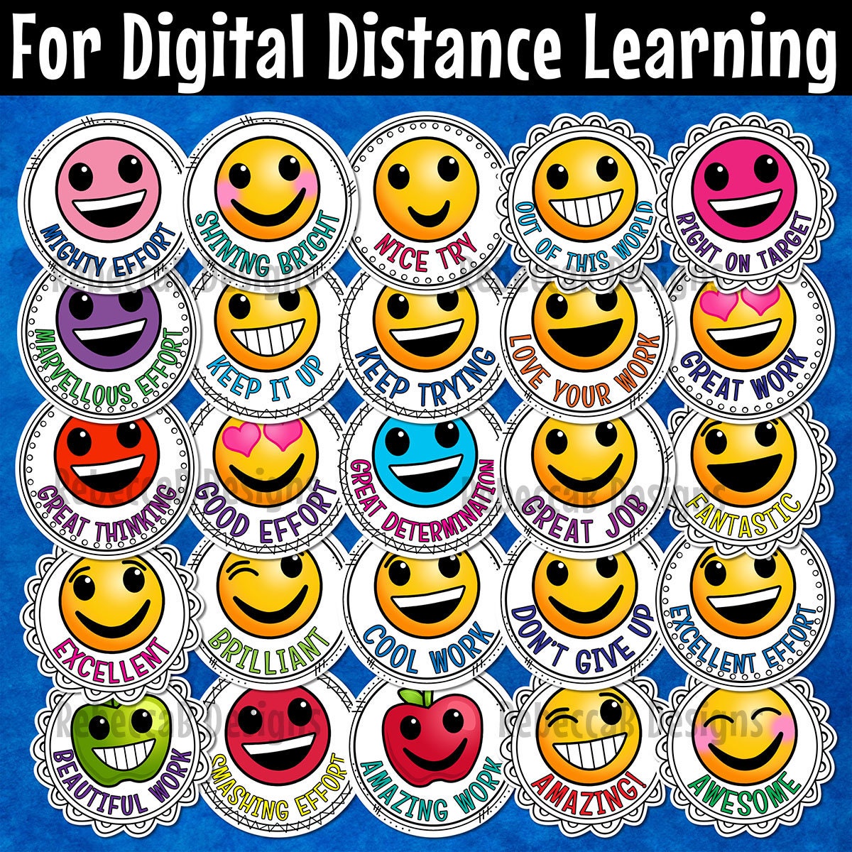 Digital Emoji Reward Stickers, Teacher Stickers, Digital Stickers ...