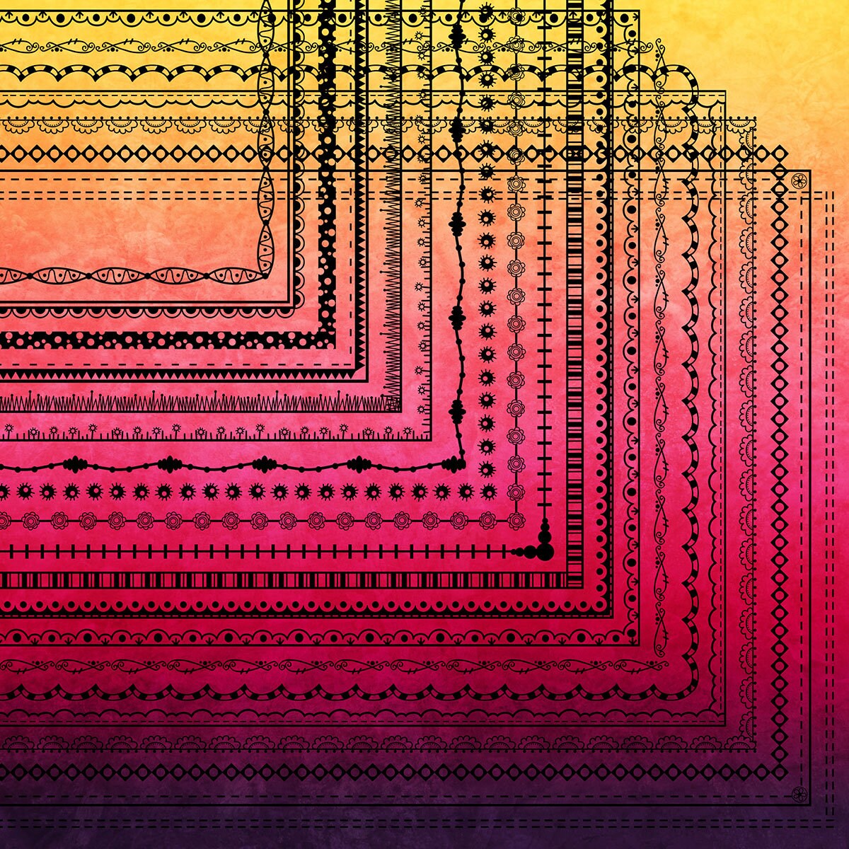 Widescreen 16:9 Doodle Borders Clip Art Set 2 - Google Slides™ and ...