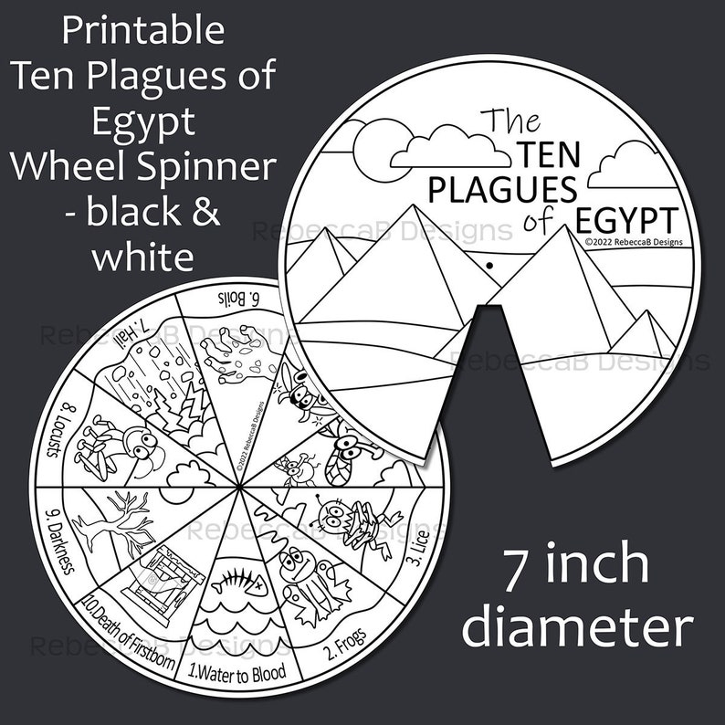 Ten Plagues of Egypt Wheel Spinner and Descriptive Flash Cards, Moses ...