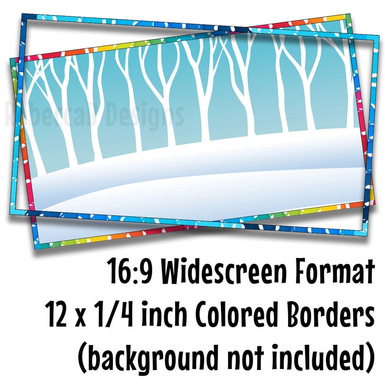 Widescreen 16:9 Colored Borders Google Slides™ and Powerpoint™, Border ...