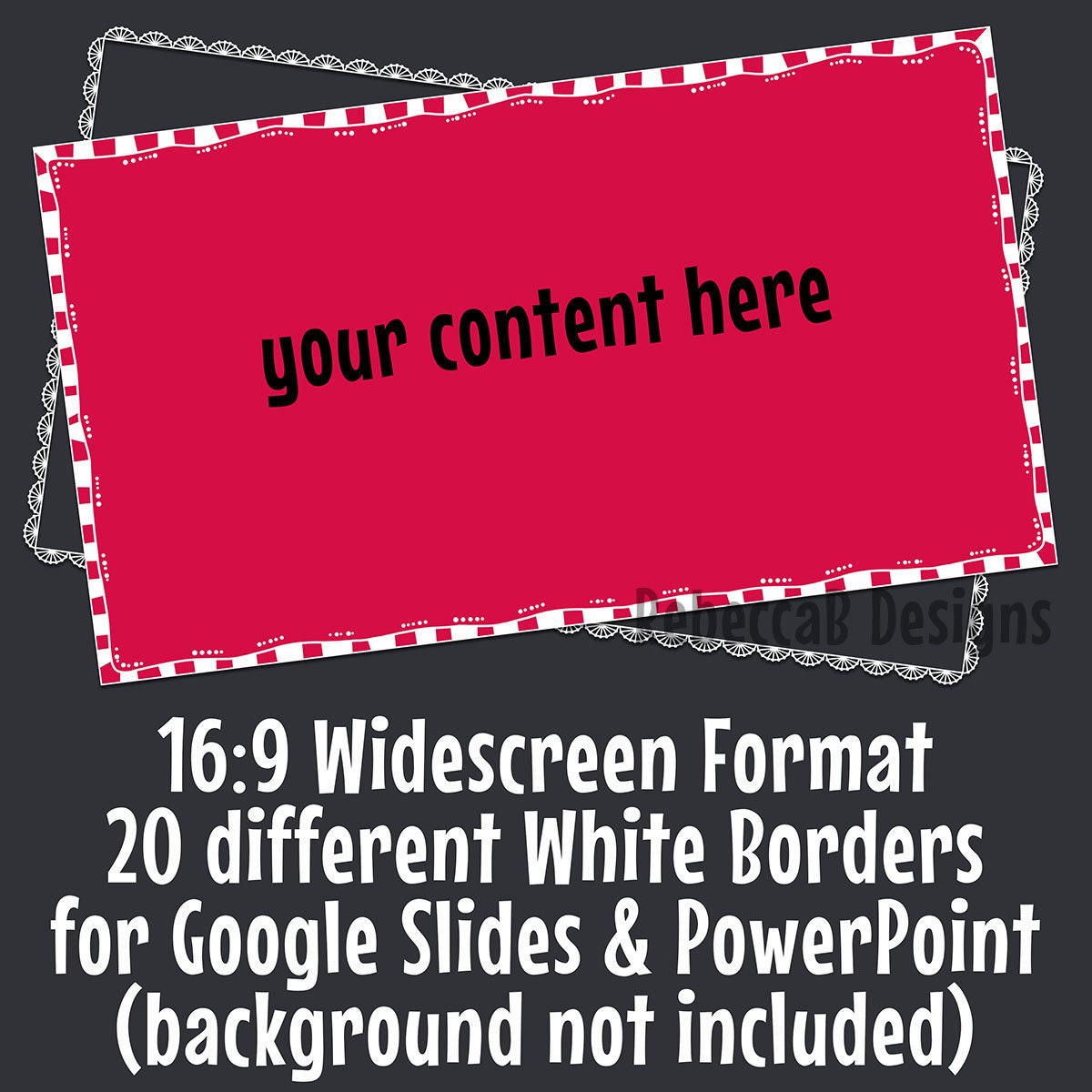 Widescreen 16:9 White Borders Clip Art Set 1 Google Slides™ and ...