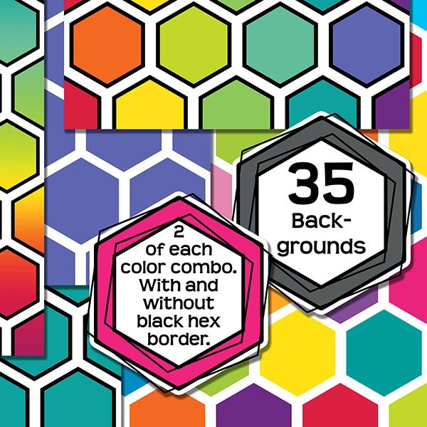 Hexagons Clip Art Seller's Kit, Digital Clip Art Kit Pennant Banners ...