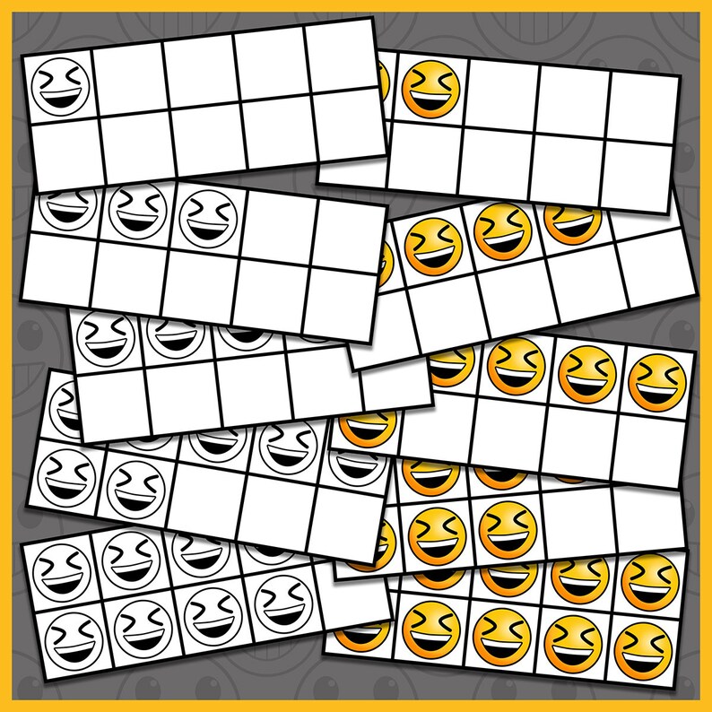 Emoji Ten Frames Clip Art, Emotions Clip Art, Feelings Clip Art, Ten ...