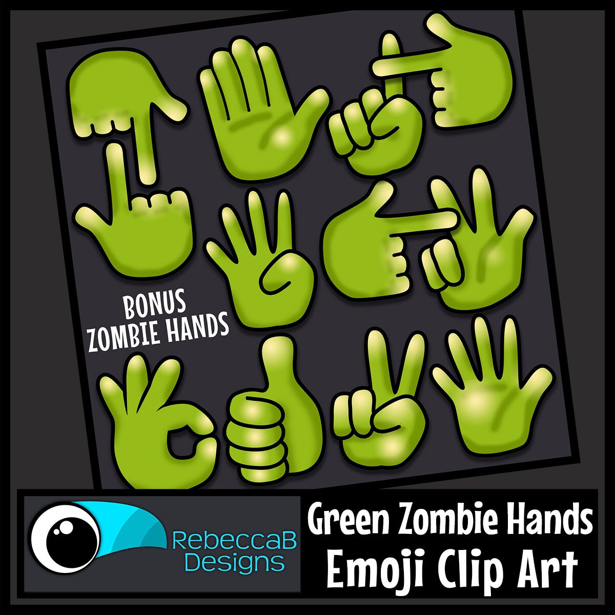 Holiday and Seasons Emoji Emotions Bundle Bonus Finger Counting Hands ...