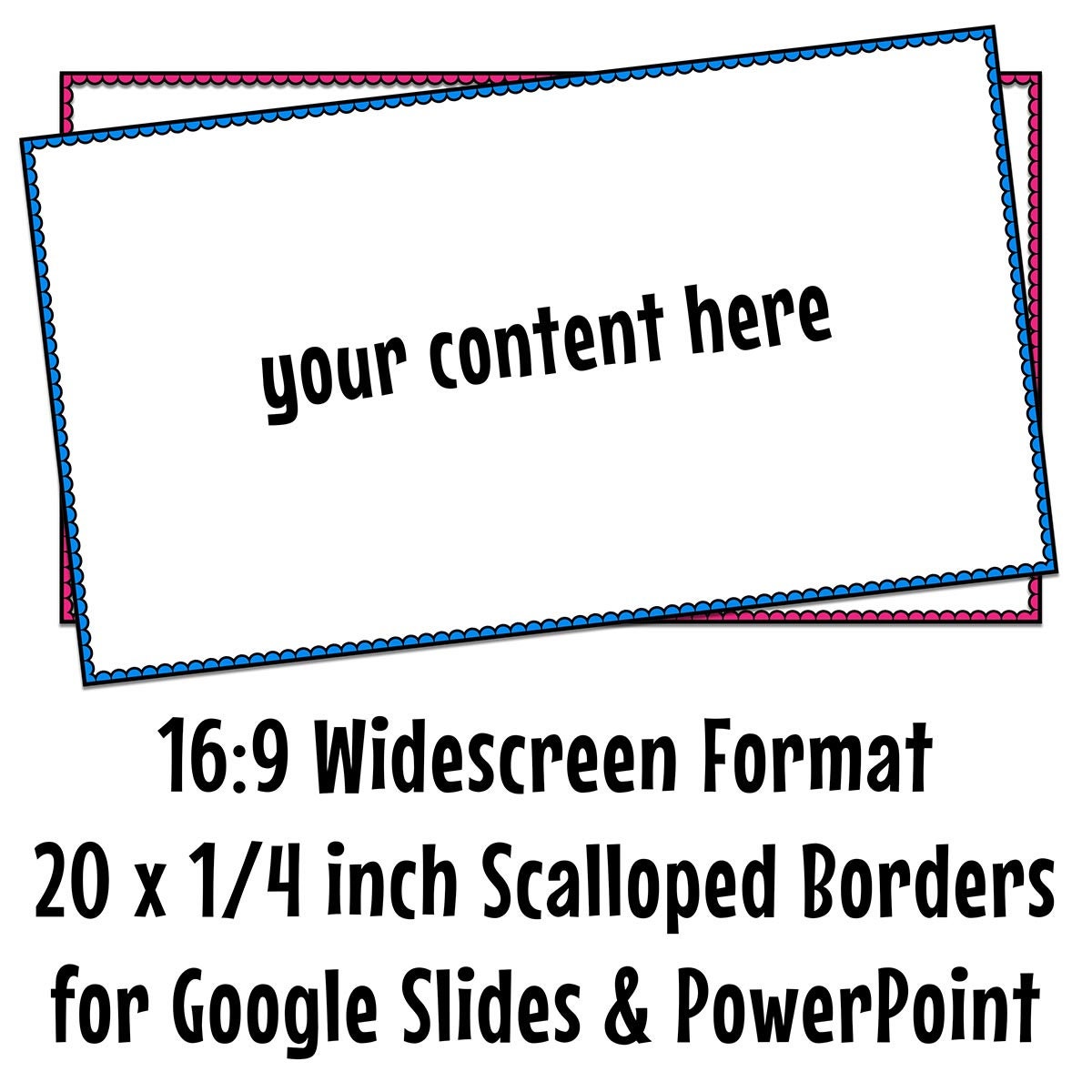 Widescreen 16:9 Solid Color Scalloped Borders - Google Slides™ y ...