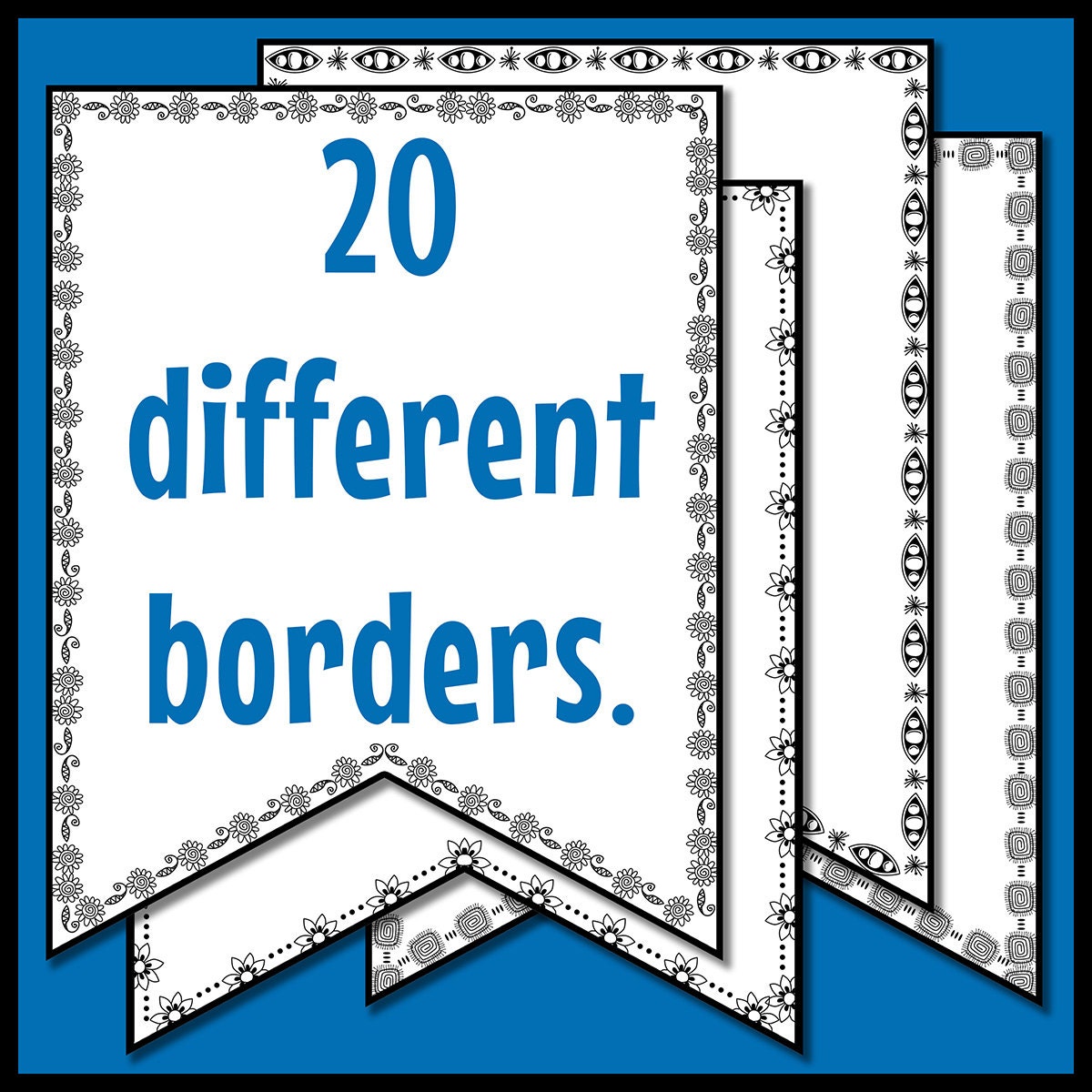 Border Framed Pennant Banners Clip Art Set 3, Pennant Borders Clip Art ...