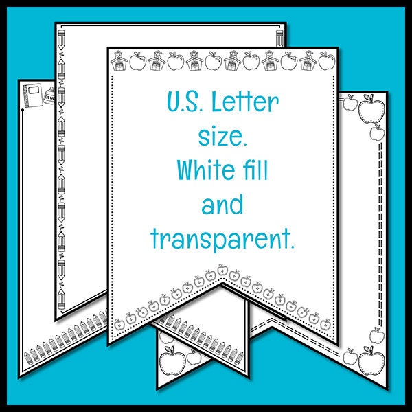 Back to School Border Framed Pennant Banners Clip Art, Back to School ...